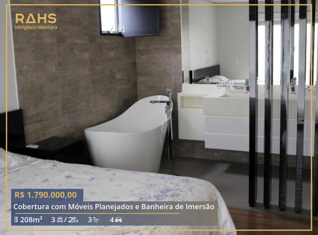 Cobertura com Móveis Planejados e Banheira de Imersão – CO00114 - RAHS ...